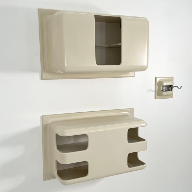 Space Age Wall Shelves / Bar Unit and Coat Hanger, 1970s at 1stDibs