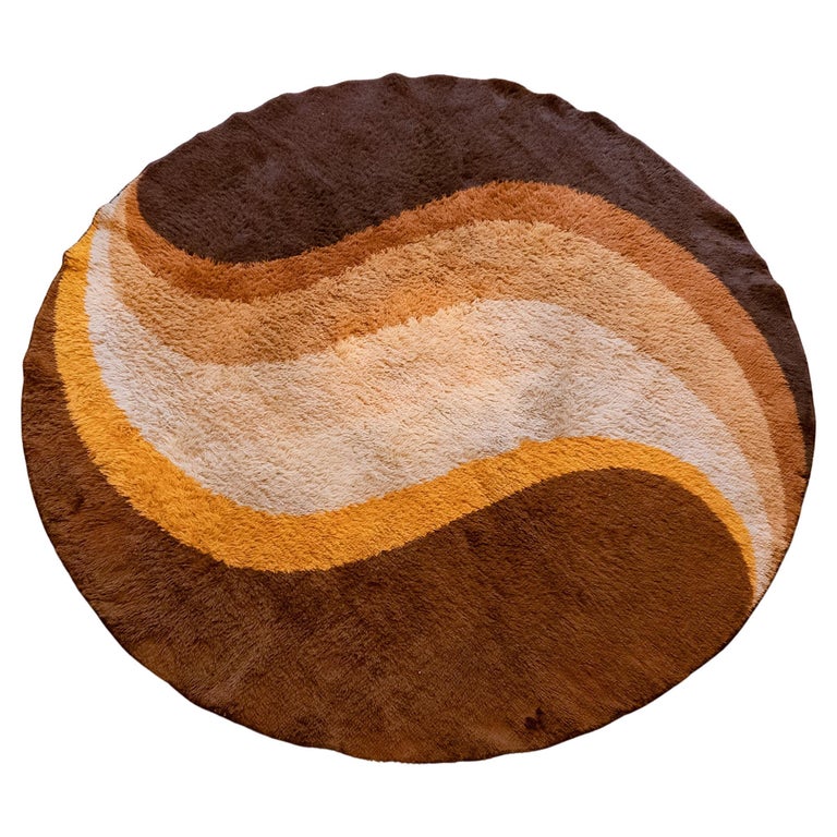 Space Age Wool Rug attr. to Verner Panton by Danimarca, Italy 1970s For ...