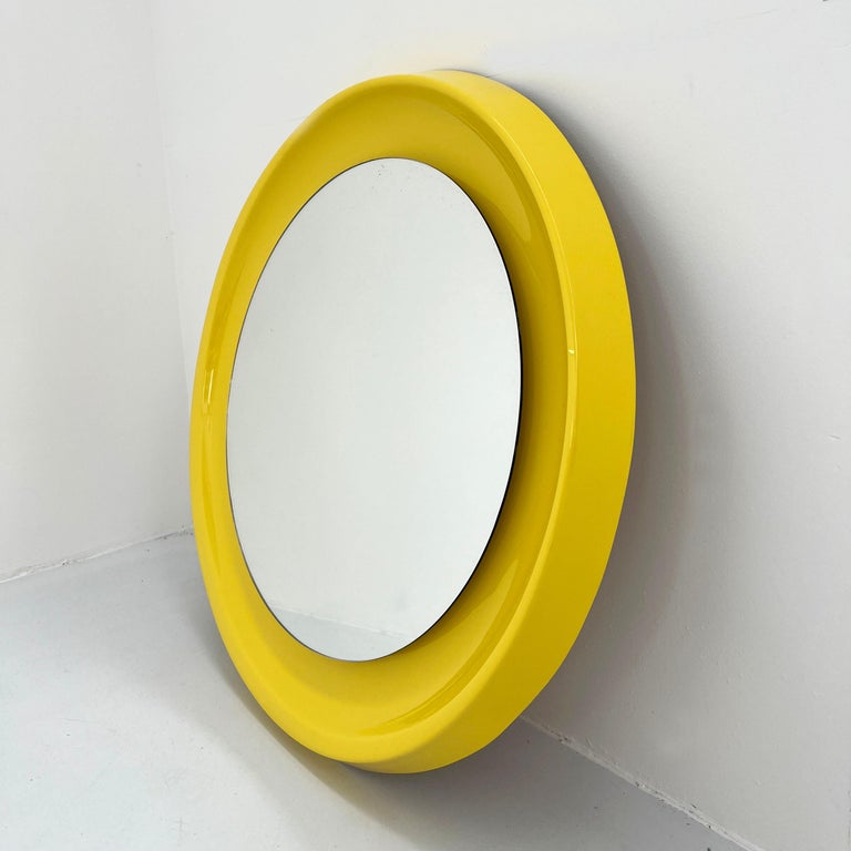 Space Age Yellow Mirror in Fiberglass from Astarte Milano, 1970s at 1stDibs