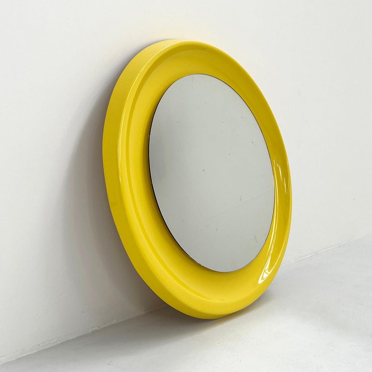 Space Age Yellow Mirror in Fiberglass from Astarte Milano, 1970s at 1stDibs