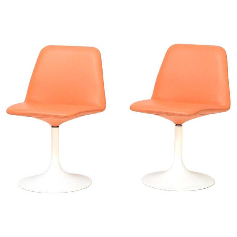 'Spaceage' style swivel chairs orange color, 1970s For Sale at 1stDibs