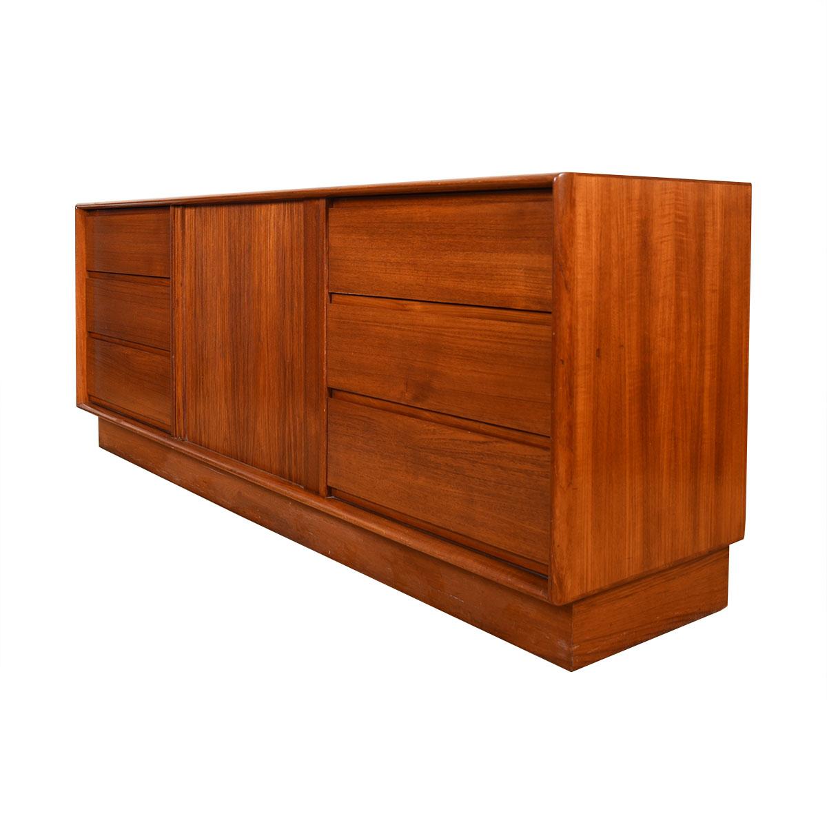 Spacious Drawers with Versatile Tambour Middle Danish Teak Dresser ...