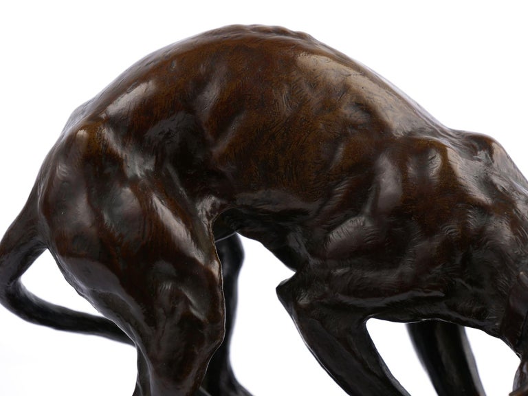 “Spaniel with his Catch” American Western Bronze Sculpture by Alexander ...