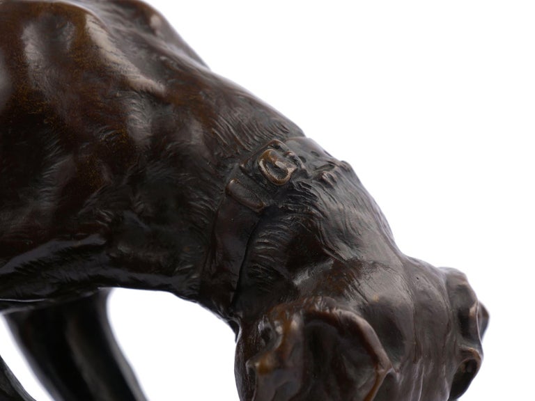 “Spaniel with his Catch” American Western Bronze Sculpture by Alexander ...