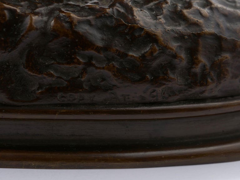 “Spaniel with his Catch” American Western Bronze Sculpture by Alexander ...