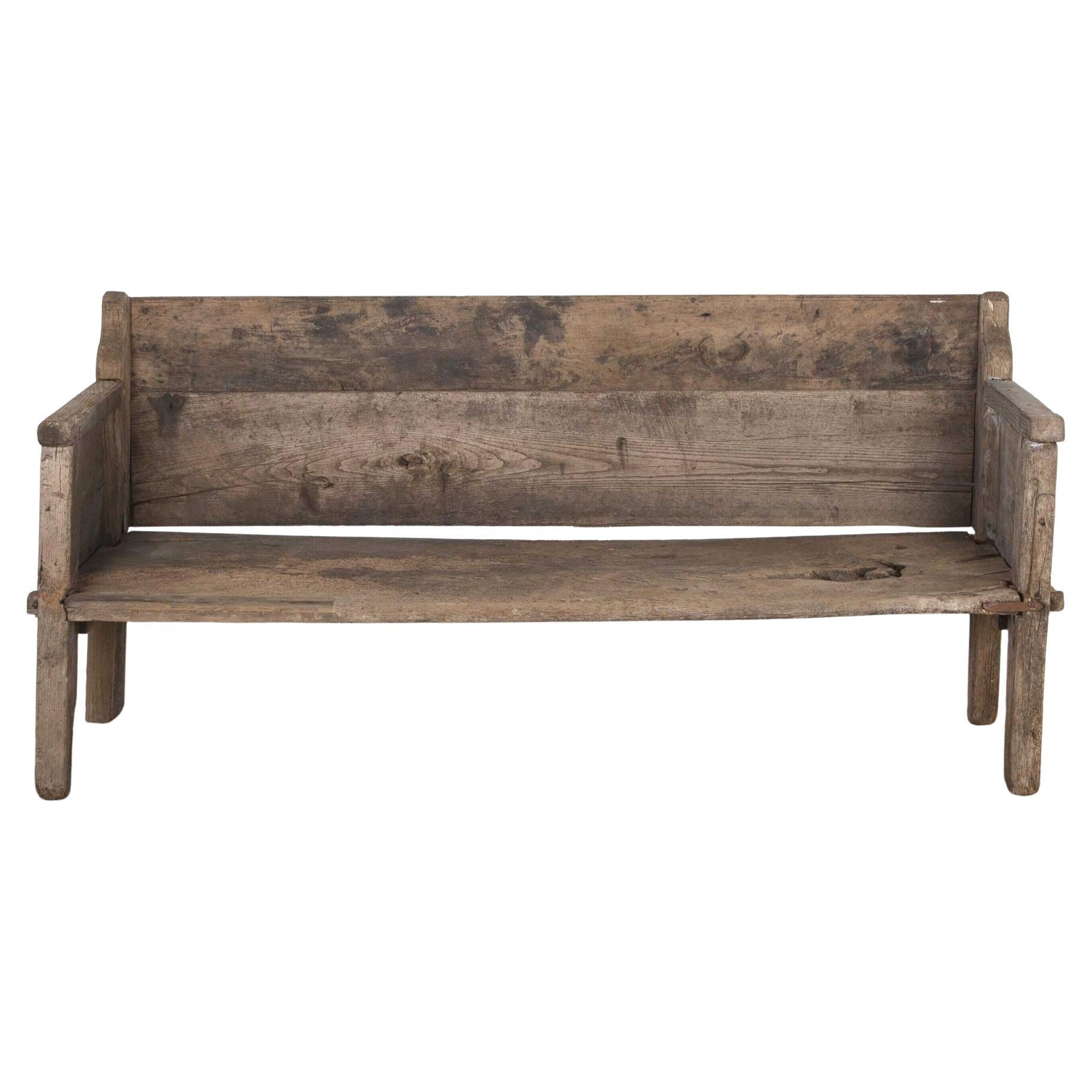 Spanish 18th Century Catalan Country Bench For Sale at 1stDibs