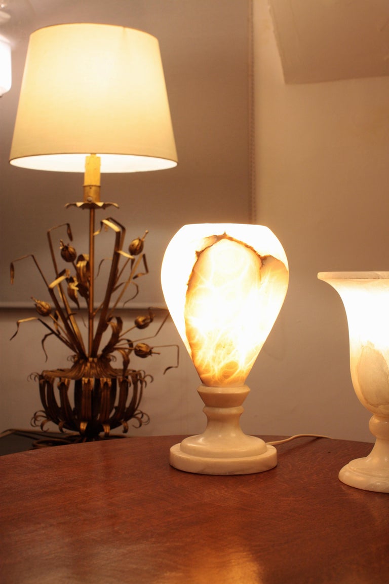 Alabaster Urn Lamp at 1stDibs | art deco alabaster lamp