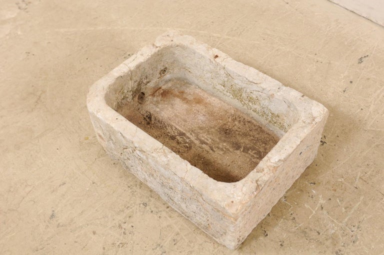 Spanish 19th Century Carved Limestone Sink Basin, Rectangular-Shape at ...
