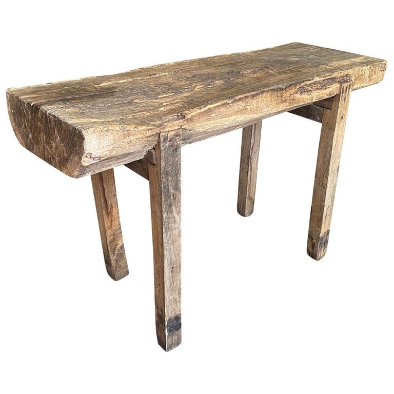 Spanish 19th Century Primitive Work Table, Butcher Table at 1stDibs