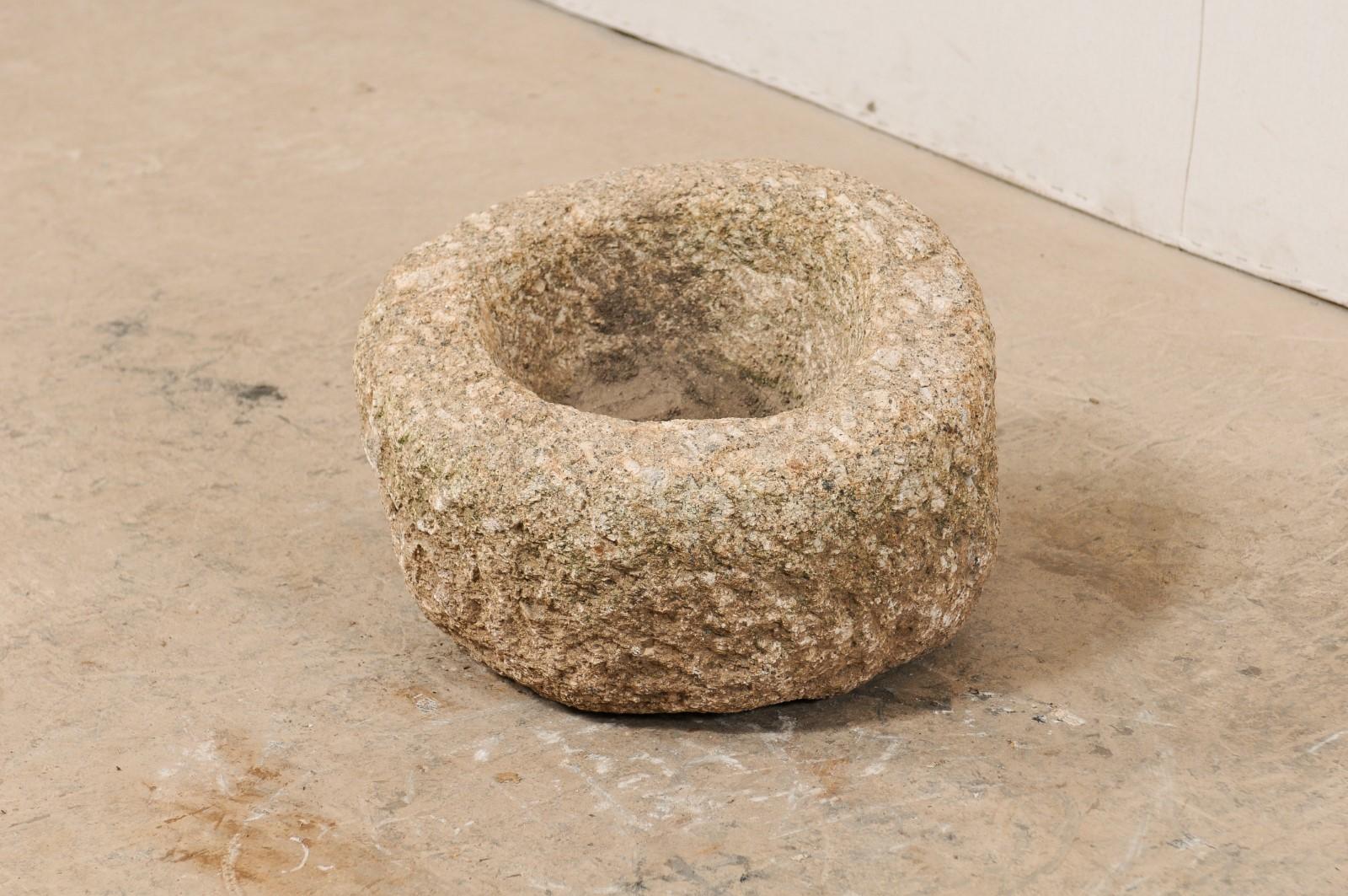 Spanish 19th Century Round Stone Vessel at 1stDibs