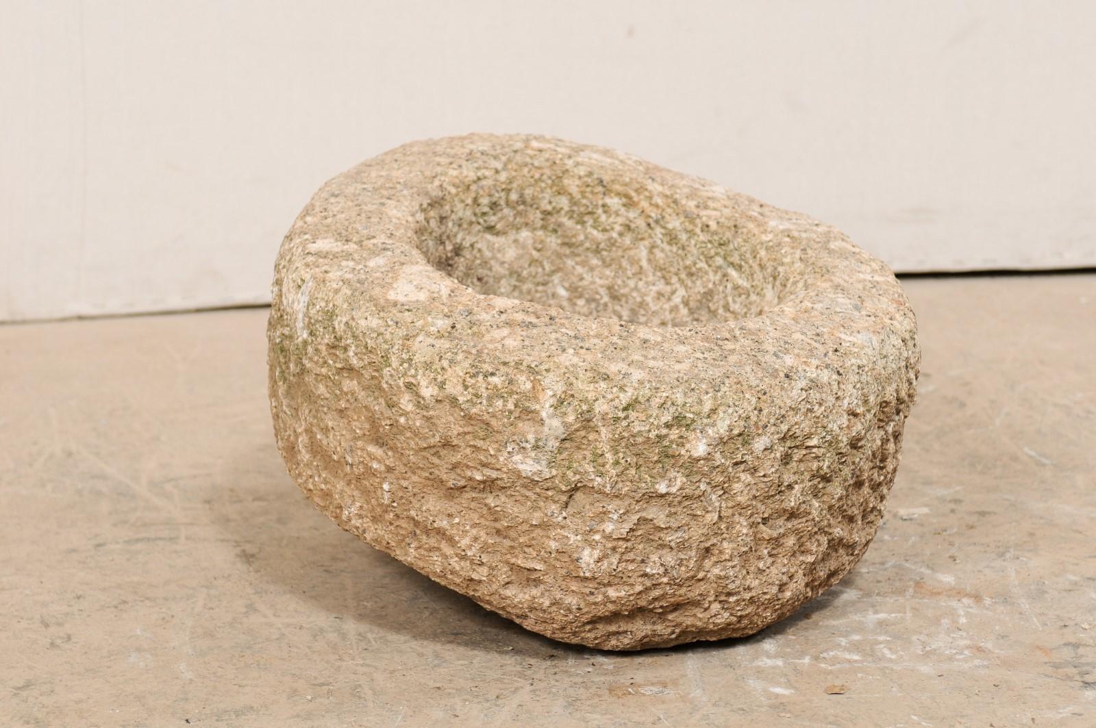 Spanish 19th Century Round Stone Vessel at 1stDibs