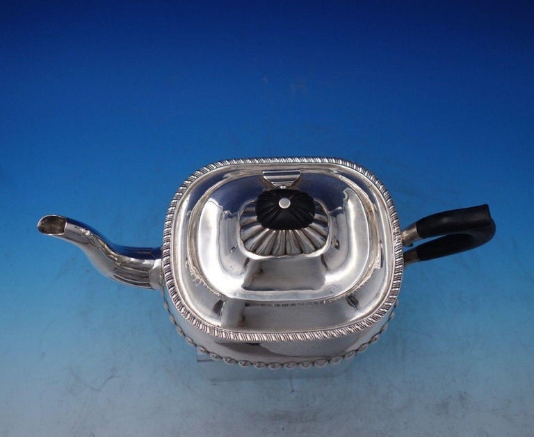 Spanish .915 Silver Tea Pot Gadroon Border Ebony Handle Finial '#6835-2 ...