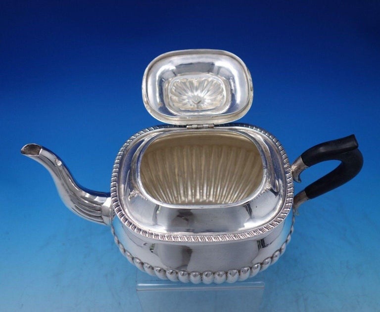 Spanish .915 Silver Tea Pot Gadroon Border Ebony Handle Finial '#6835-2 ...