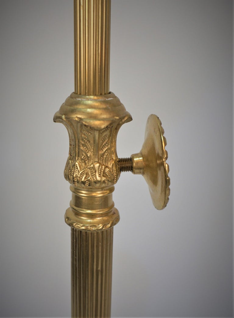 Spanish Adjustable Height Bronze Bridge Floor Lamp For Sale at 1stDibs