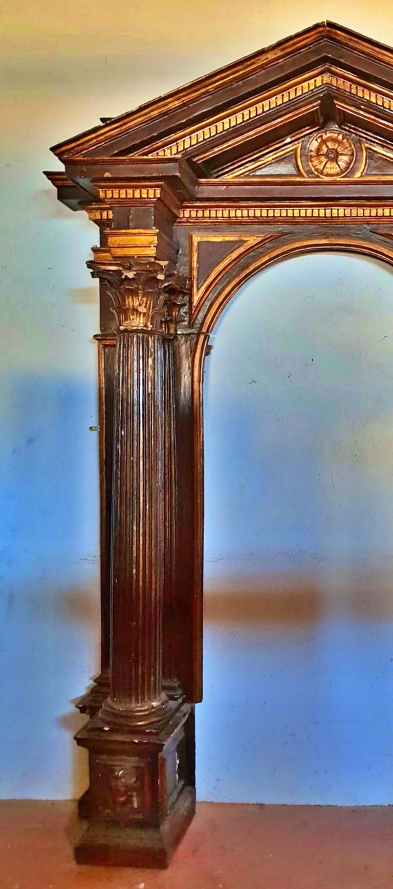 Spanish Altar Door 18th Century Golden Wood For Sale at 1stDibs
