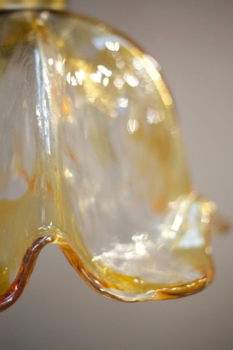 Spanish Amber Glass Pendant Lights 10 Available For Sale at 1stDibs