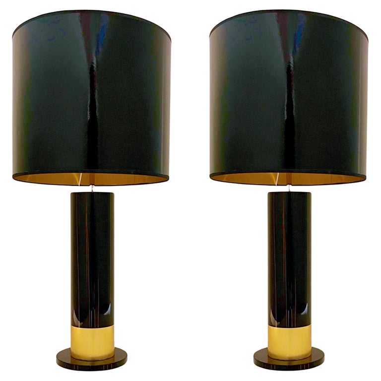 Spanish Art Deco Design Pair of Macassar Veneer and Gold Leaf ...