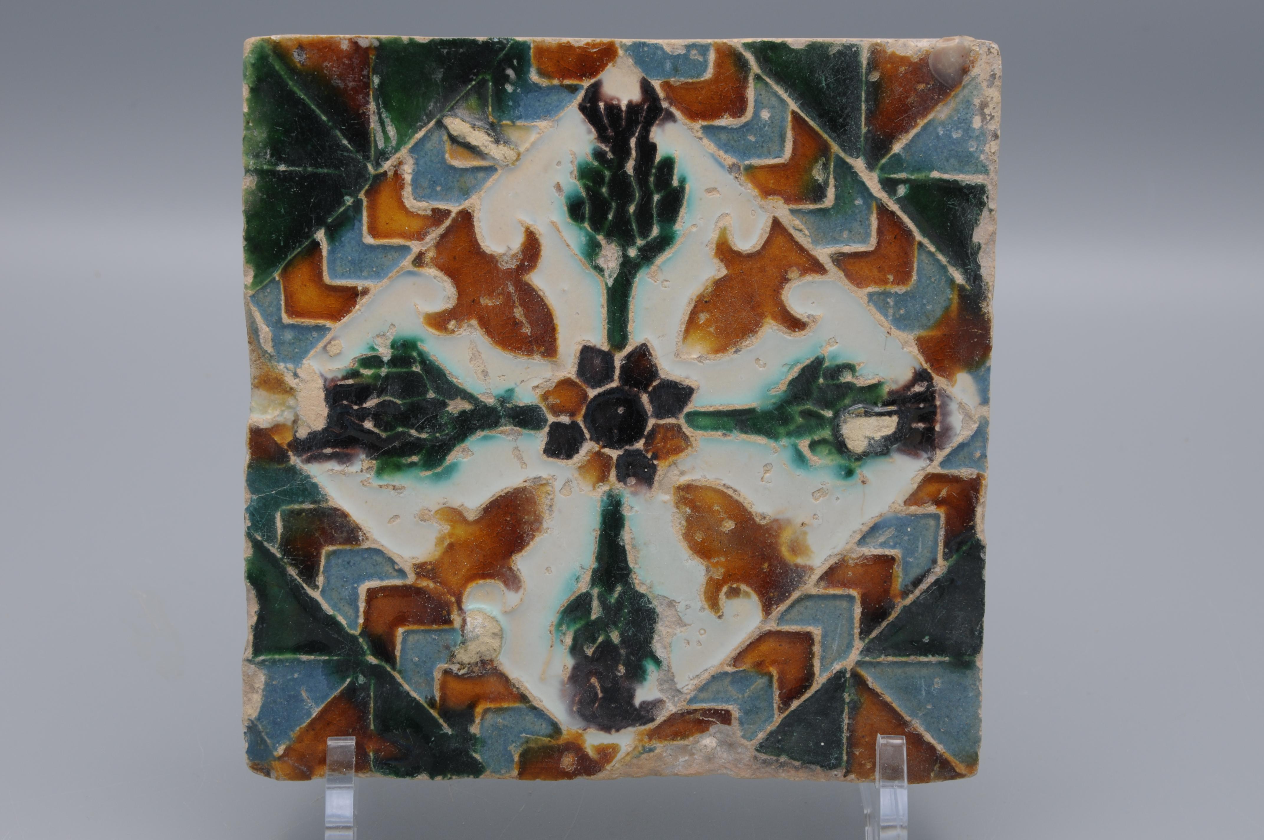 Spanish Azulejo Tile Arista y Cuenca - Toledo 16th century For Sale at ...