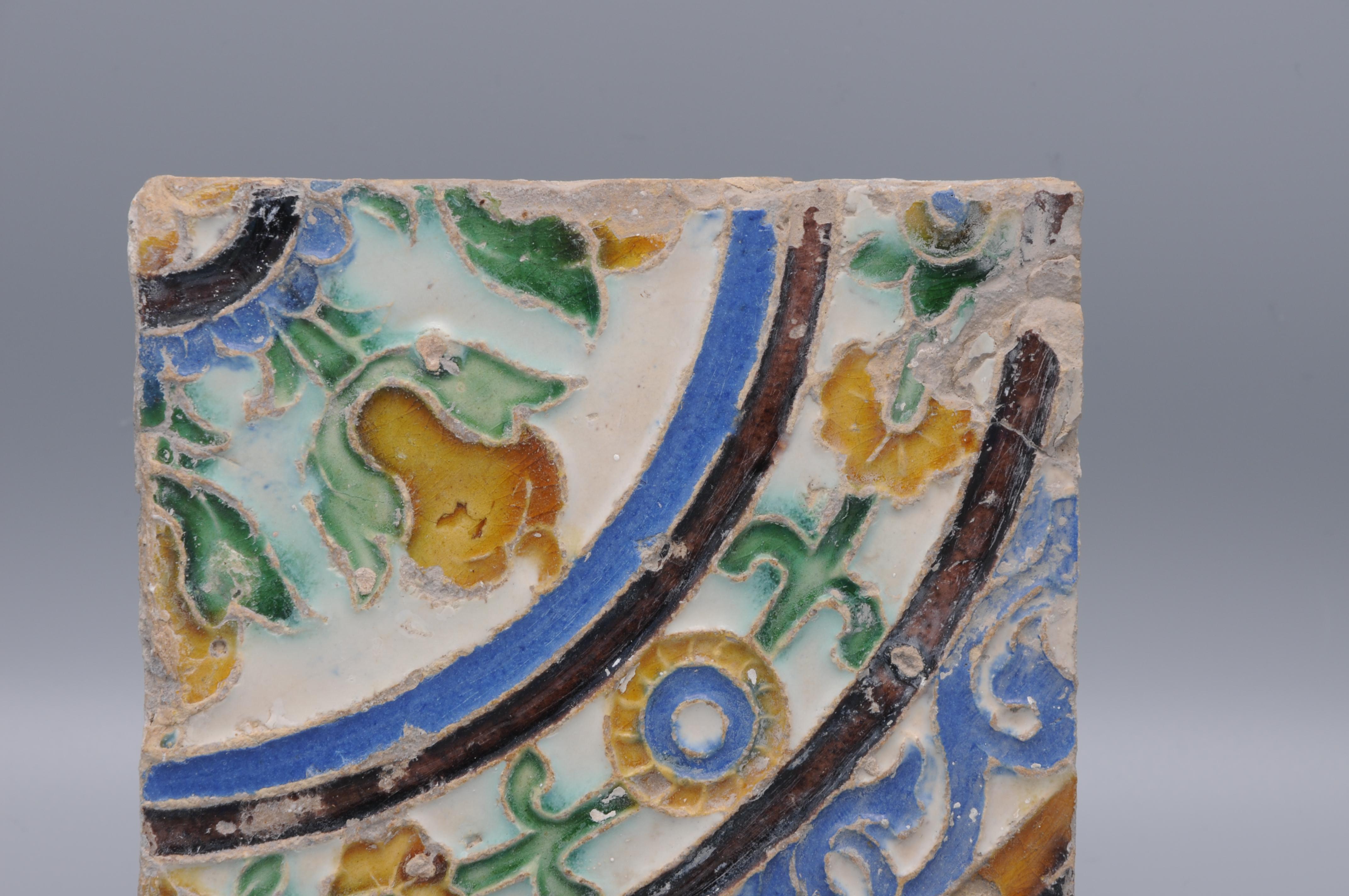 Spanish Azulejo Tile Arista y Cuenca - Toledo 17th century For Sale at ...