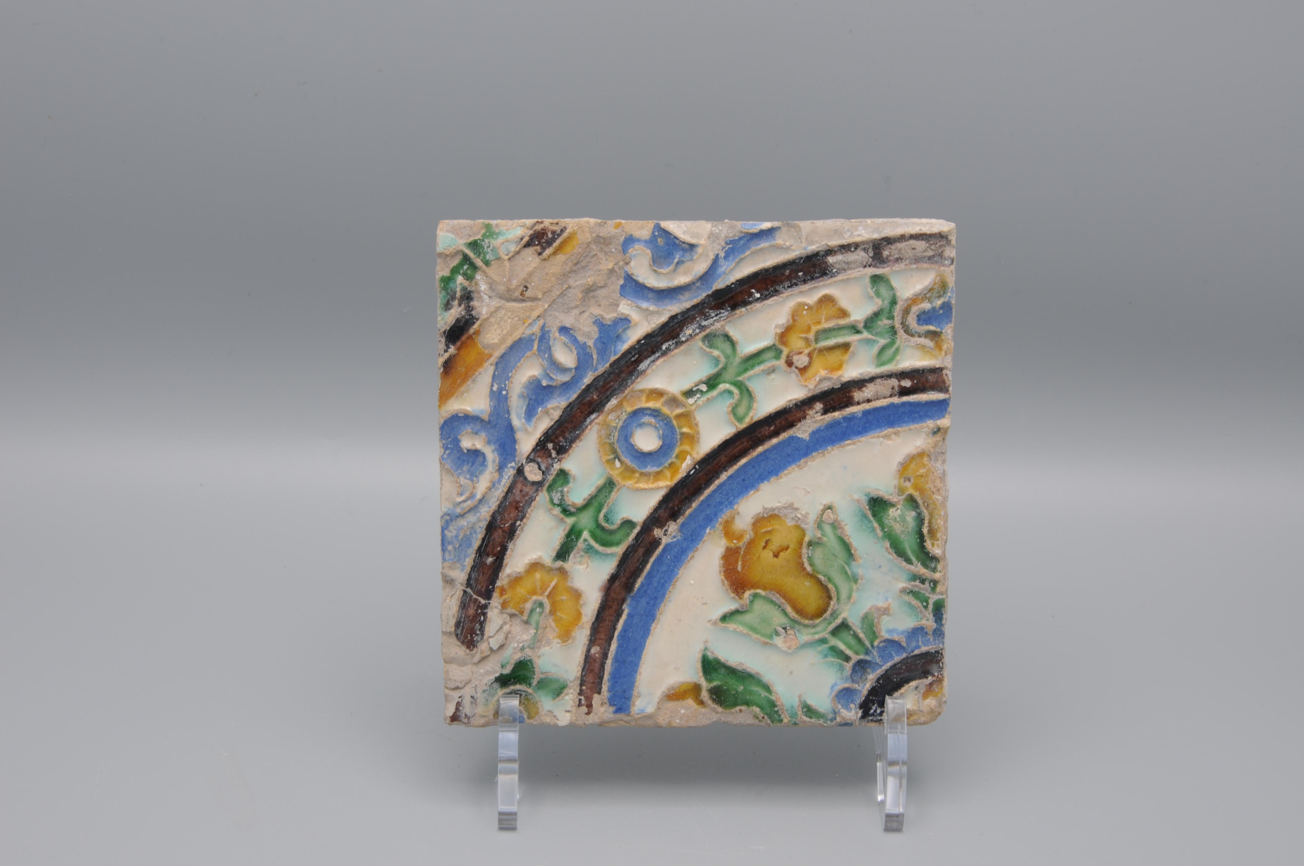 Spanish Azulejo Tile Arista y Cuenca - Toledo 17th century For Sale at ...