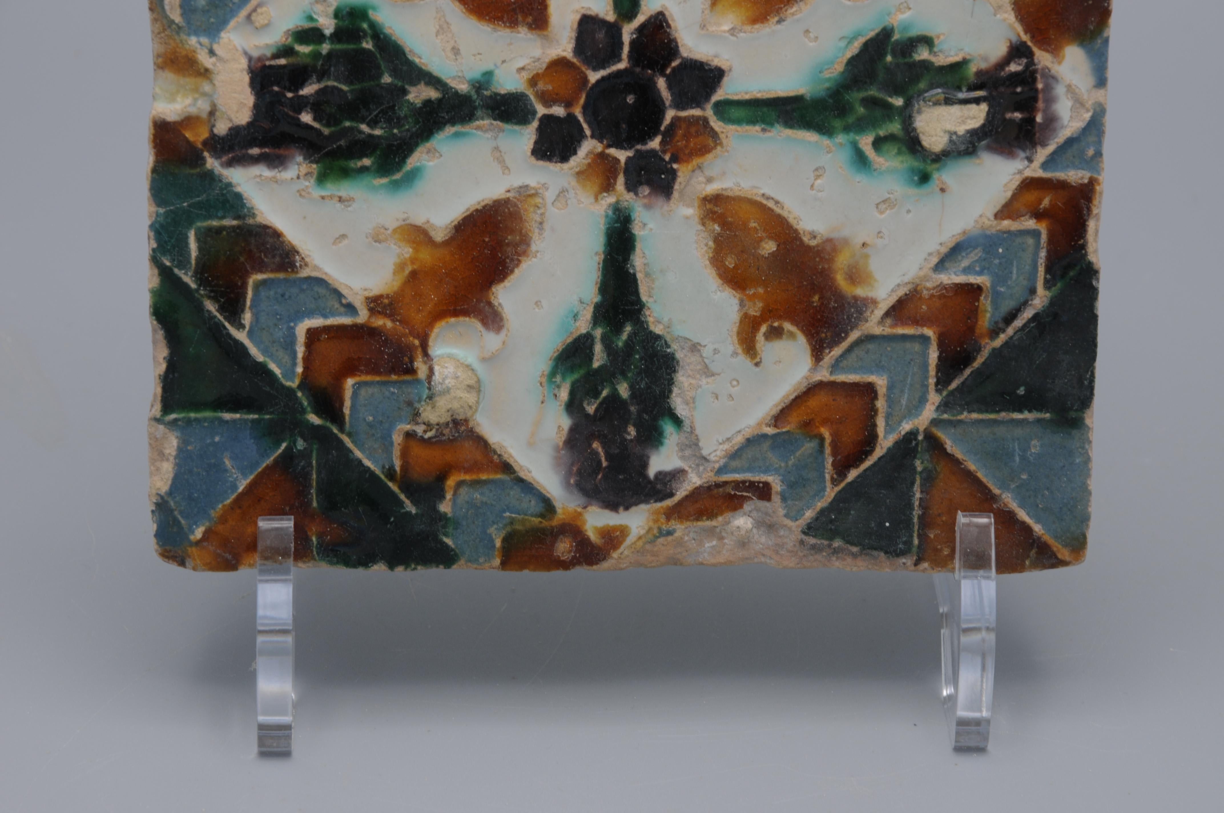 Spanish Azulejo Tile Arista y Cuenca - Toledo 16th century For Sale at ...