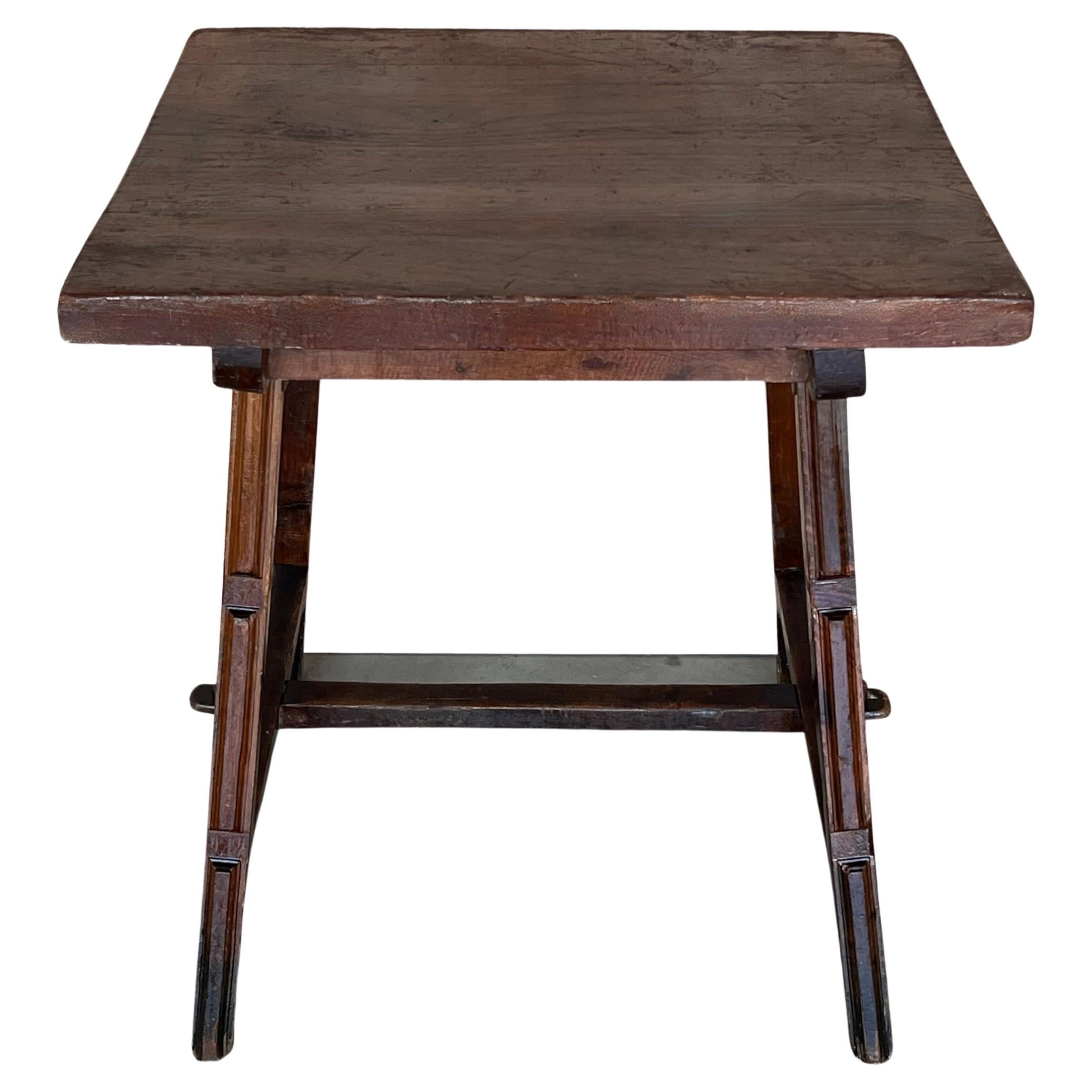 France Side Table in Carved Wood by Jean Touret at 1stDibs