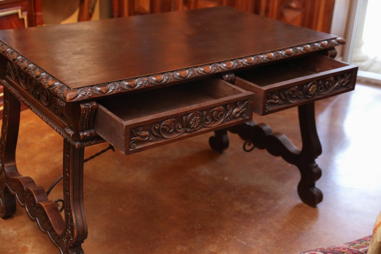 Spanish Baroque Style Oak Library Table/ Desk at 1stDibs | baroque desk ...