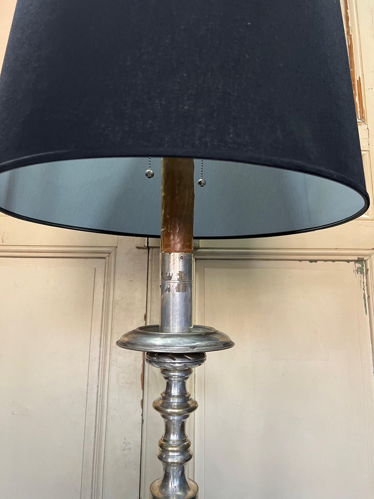 Spanish Baroque Style Silvered Floor Lamp For Sale at 1stDibs