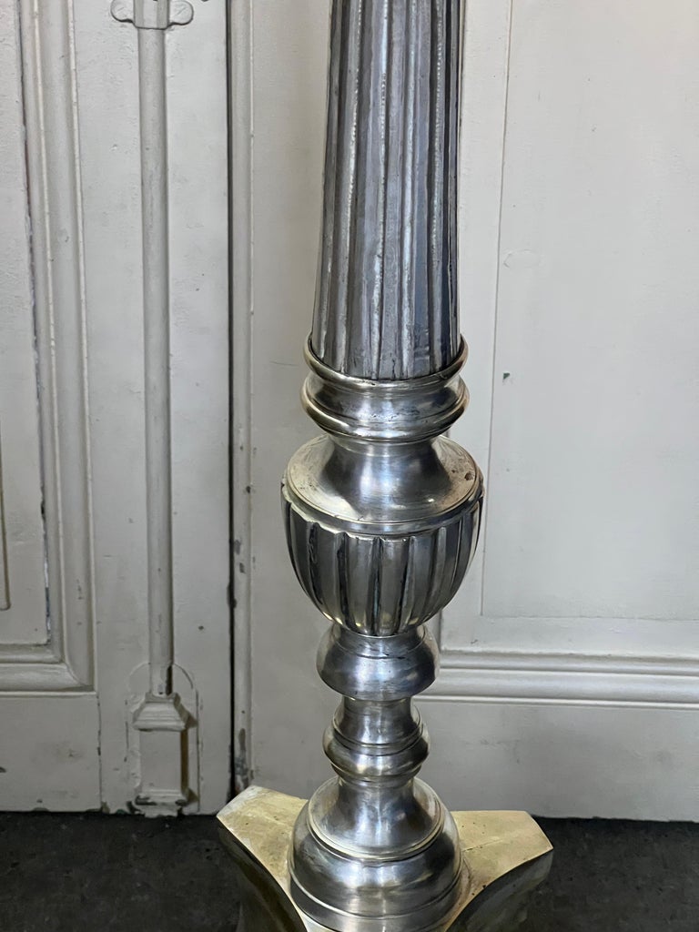 Spanish Baroque Style Silvered Floor Lamp For Sale at 1stDibs