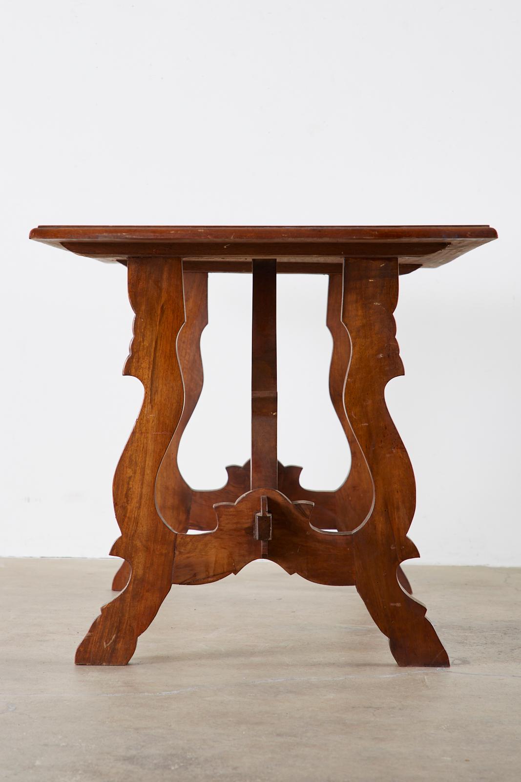 Spanish Baroque Style Trestle Dining Table or Farm Table at 1stDibs