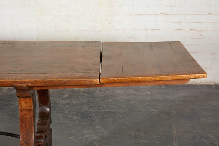 Spanish Baroque Walnut and Wrought-Iron Refectory Table For Sale at 1stDibs