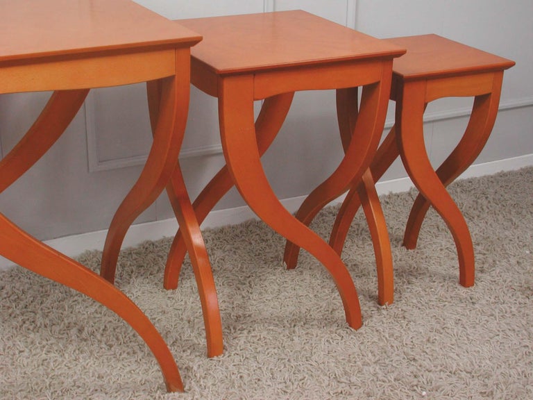 Spanish Birds Eye Cherrywood Nesting Tables by Jaume Torras for Scarabat For Sale at 1stDibs ...