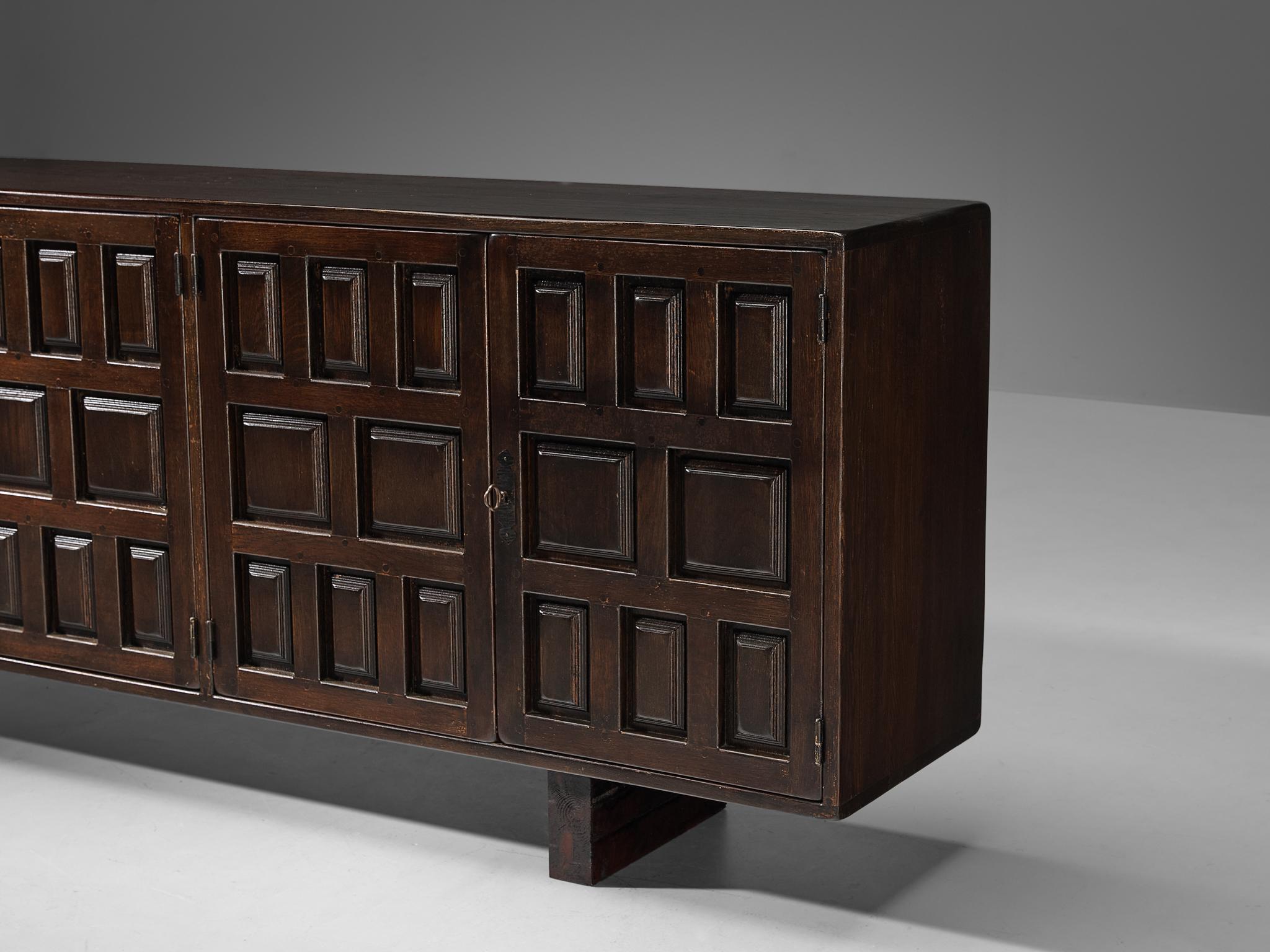 Spanish Brutalist Sideboard in Stained Oak For Sale at 1stDibs ...