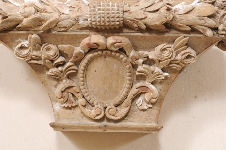 Spanish Carved-Wood Capital Decorative Architectural Wall Bracket, 19th ...