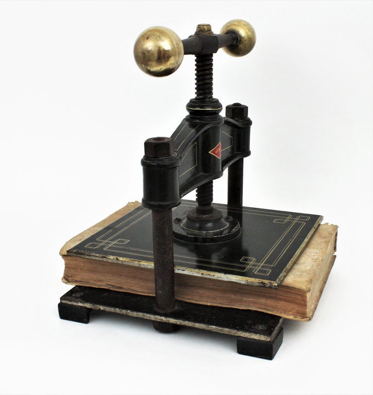 Spanish Cast Iron and Brass Paper Book Press, Early 20th Century at ...