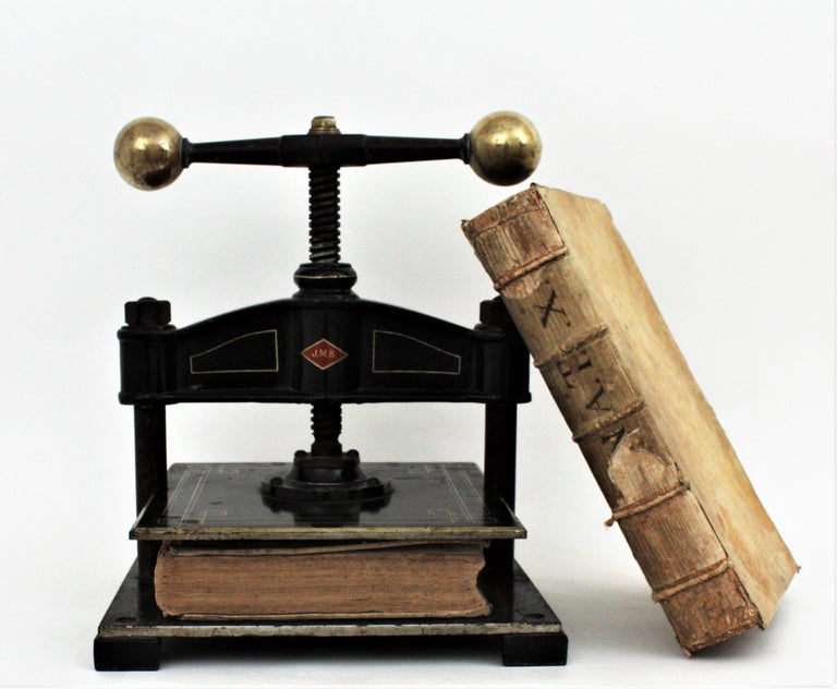 Spanish Cast Iron and Brass Paper Book Press, Early 20th Century at ...