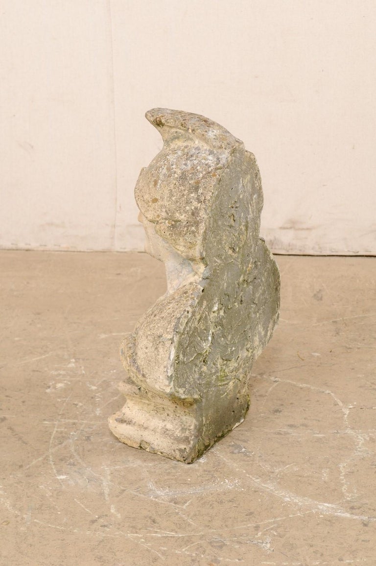 Spanish Cast-Stone Male Bust w/Helmet, 2 Ft Tall For Sale at 1stDibs