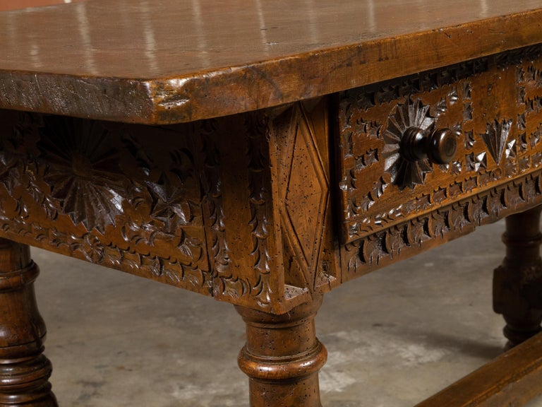 Spanish Colonial 18th Century Walnut Table with Four Richly Carved ...