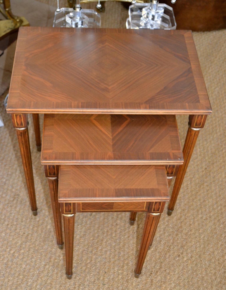 Spanish Colonial Mahogany Nesting Tables / Stacking Tables Brass Sabots ...