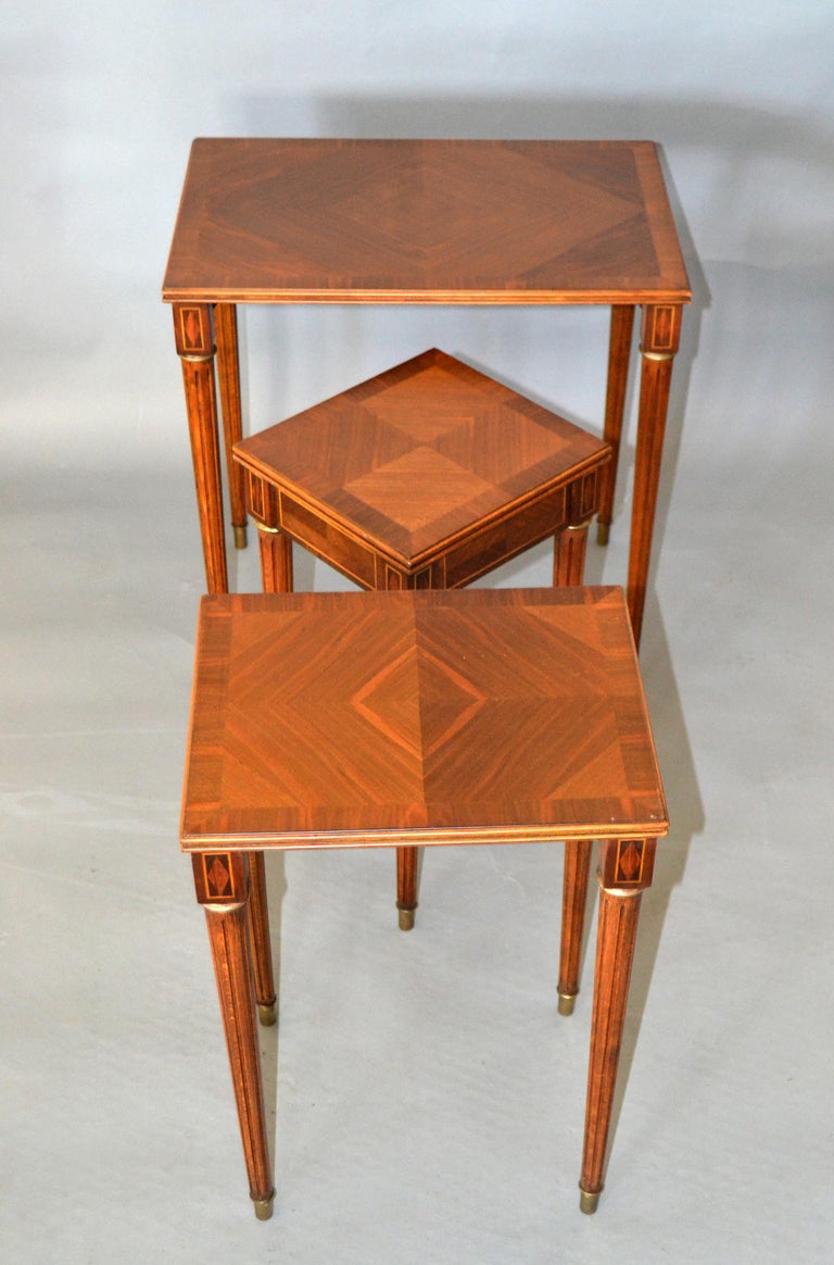 Spanish Colonial Mahogany Nesting Tables / Stacking Tables Brass Sabots ...