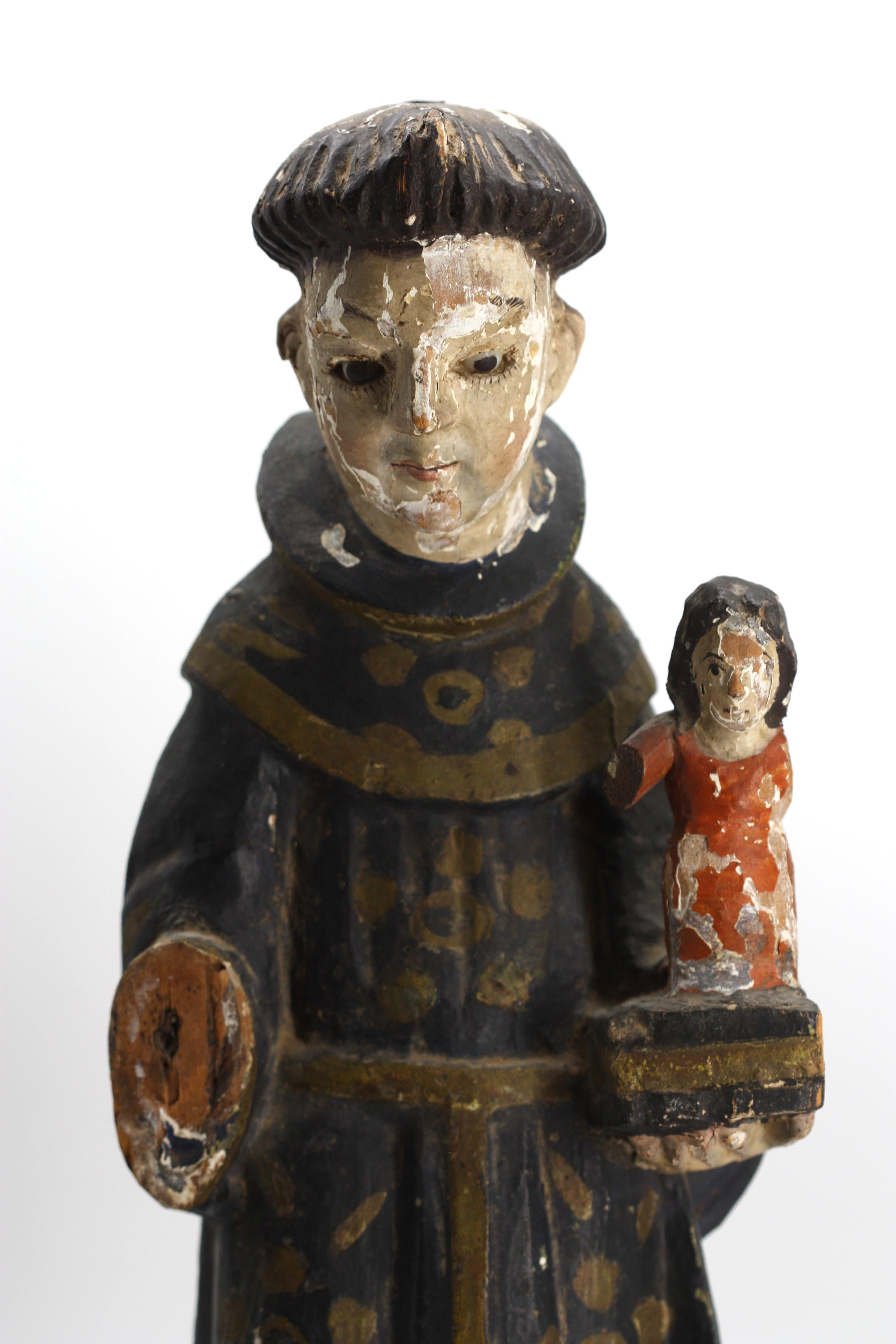 Spanish Colonial Painted Santos of St. Anthony For Sale at 1stDibs