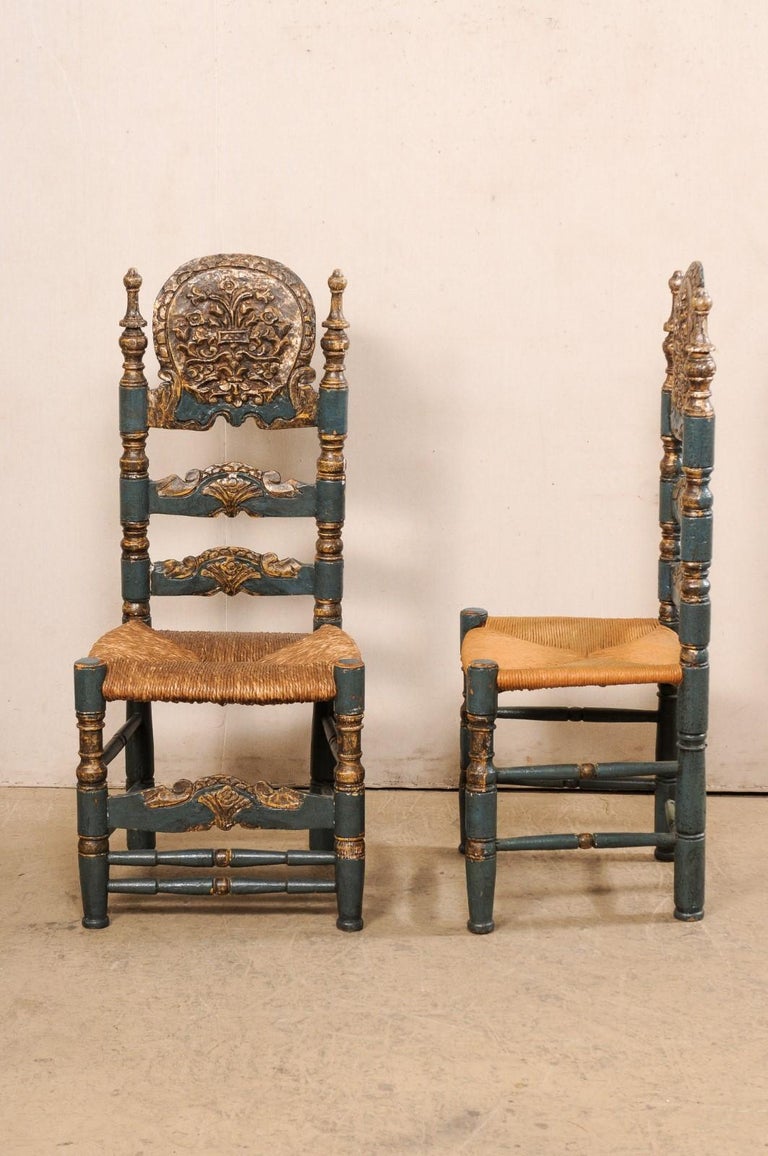 Spanish Colonial Style Ladder-Back Chairs For Sale at 1stDibs