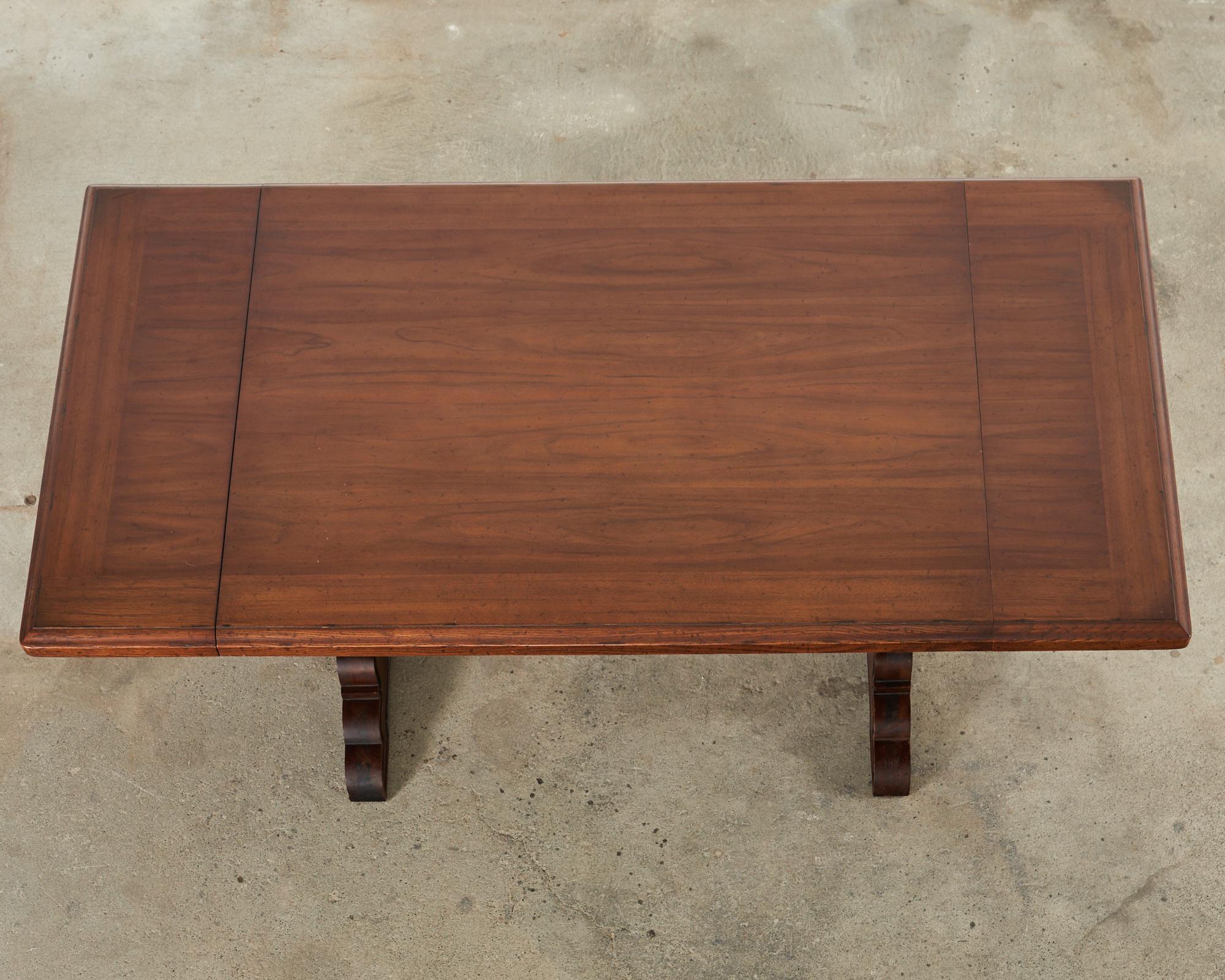 Spanish Colonial Style Walnut Trestle Dining Table For Sale at 1stDibs