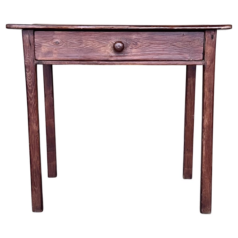 Spanish Country Pine "Mobila " Side Table with Drawer For Sale at 1stDibs