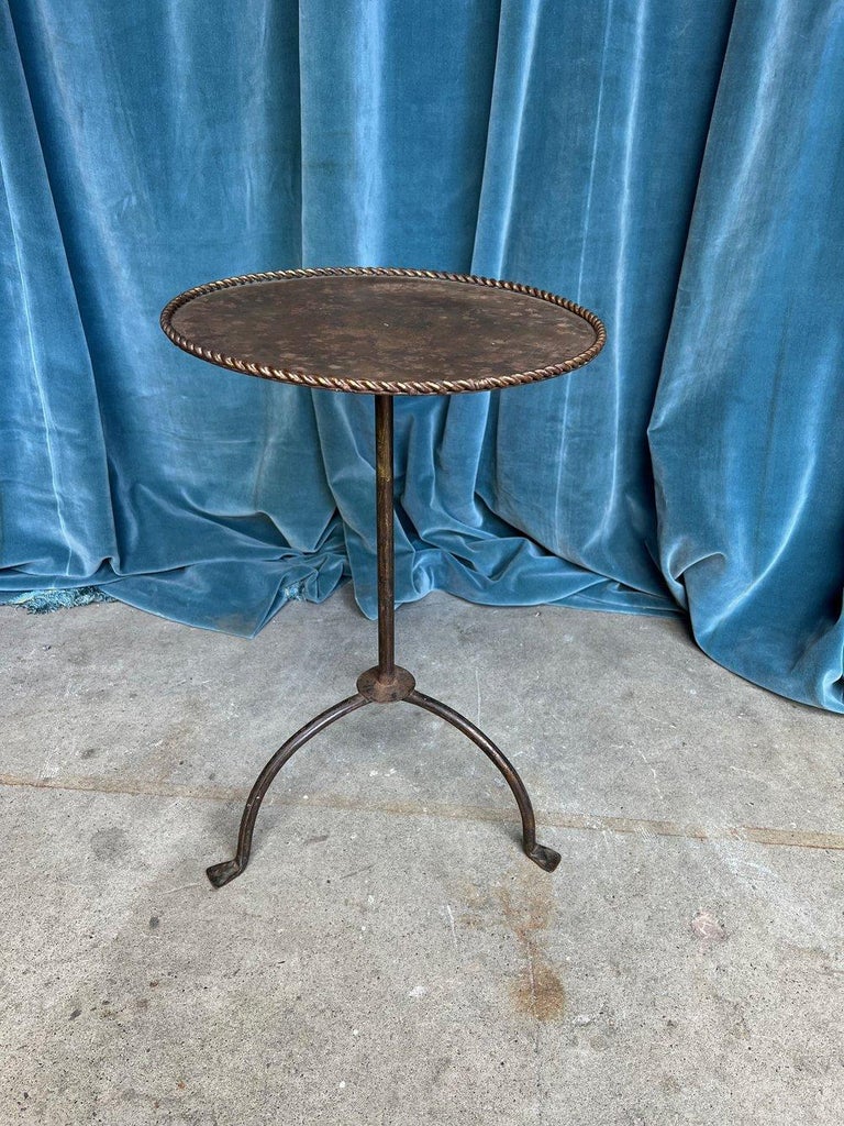 Spanish Dark Patinated Iron Drinks Table For Sale at 1stDibs