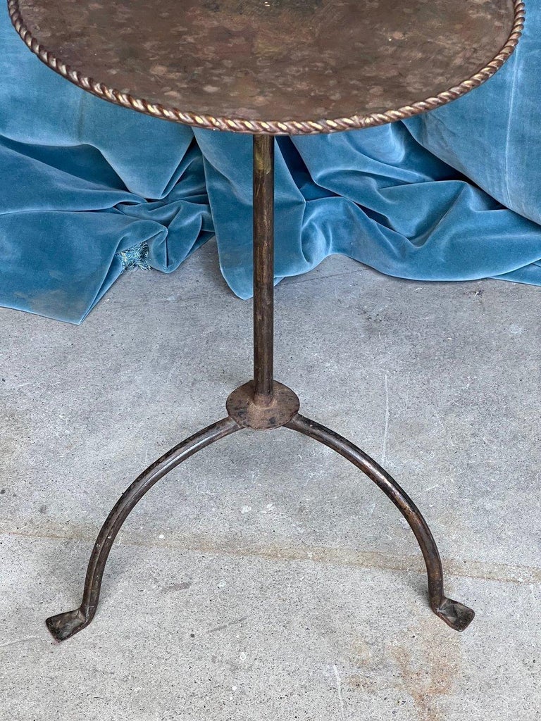 Spanish Dark Patinated Iron Drinks Table For Sale at 1stDibs