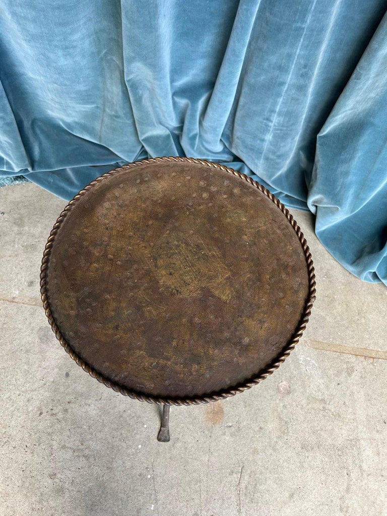 Spanish Dark Patinated Iron Drinks Table For Sale at 1stDibs