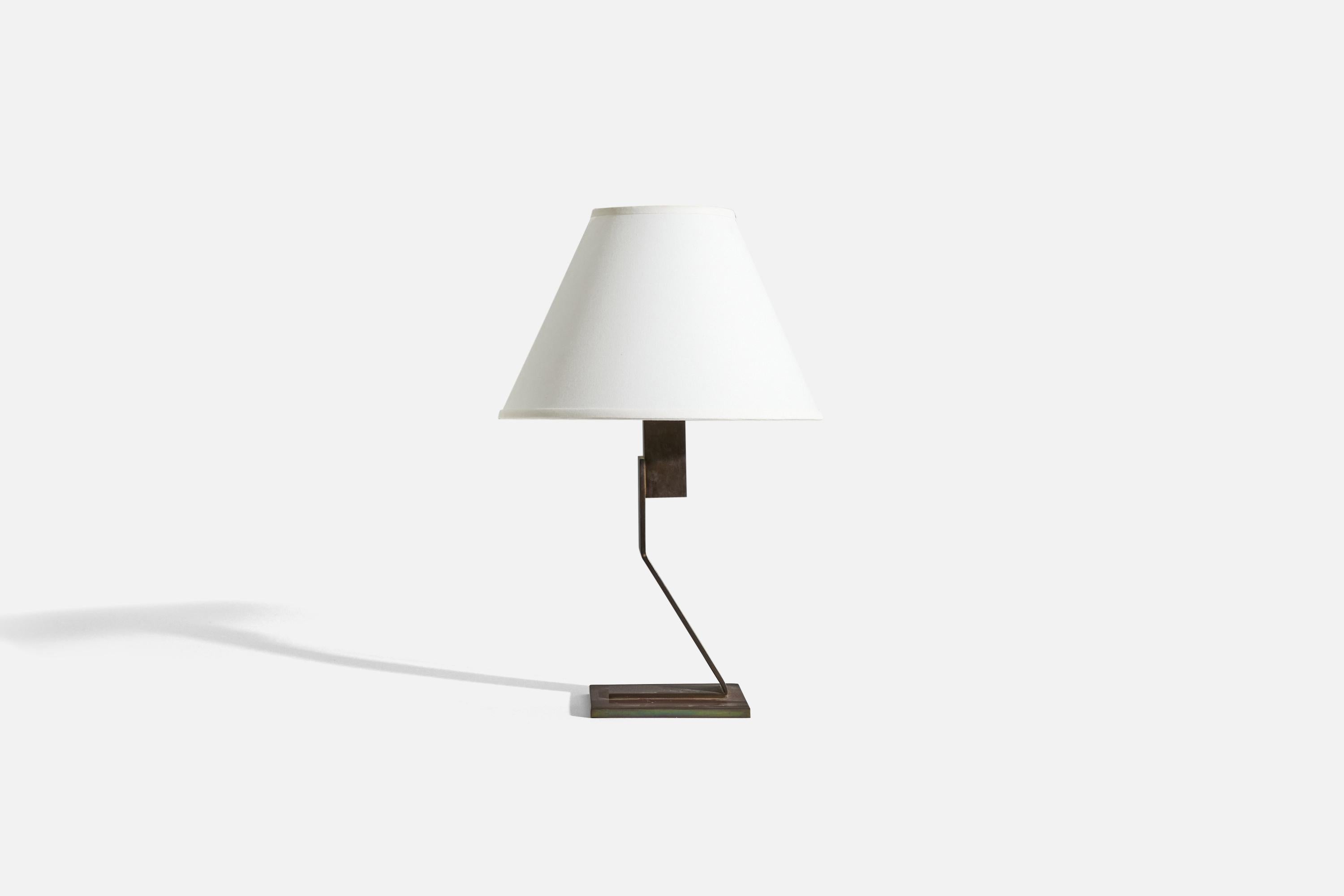 Spanish Designer, Table Lamp, Brass, Spain, 1970s For Sale at 1stDibs