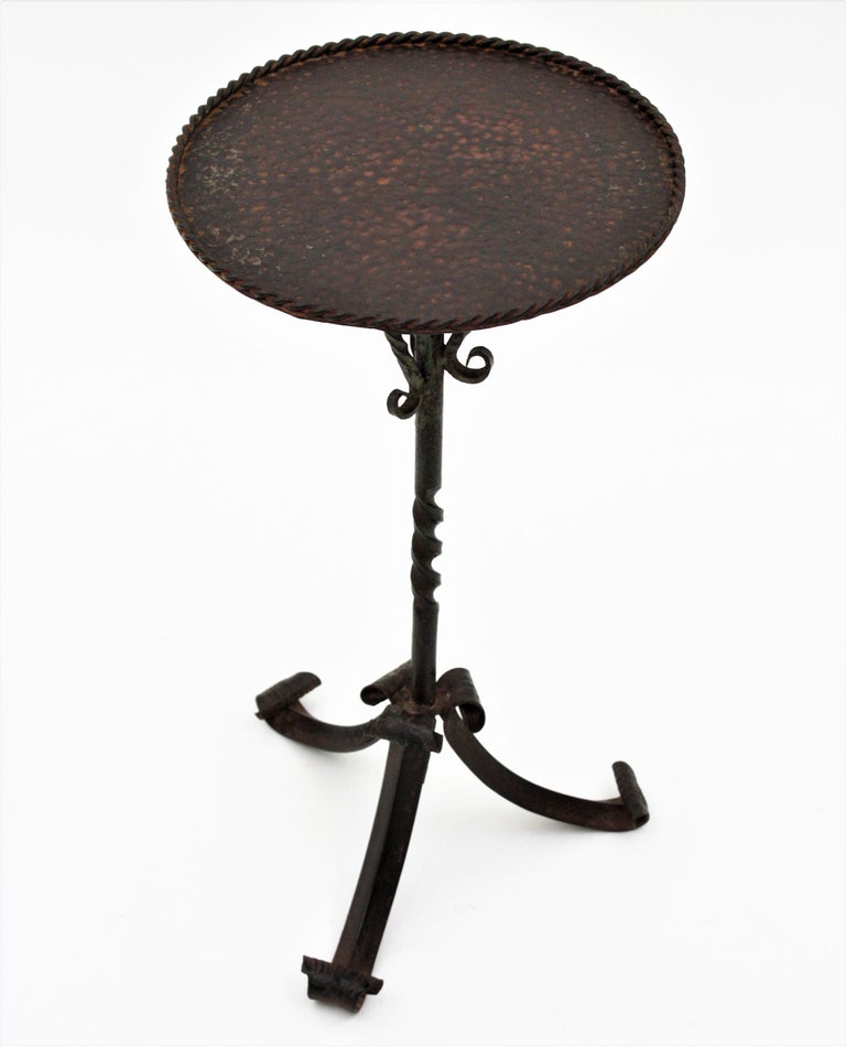 Spanish Drinks Table in Wrought Iron, 1950s For Sale at 1stDibs