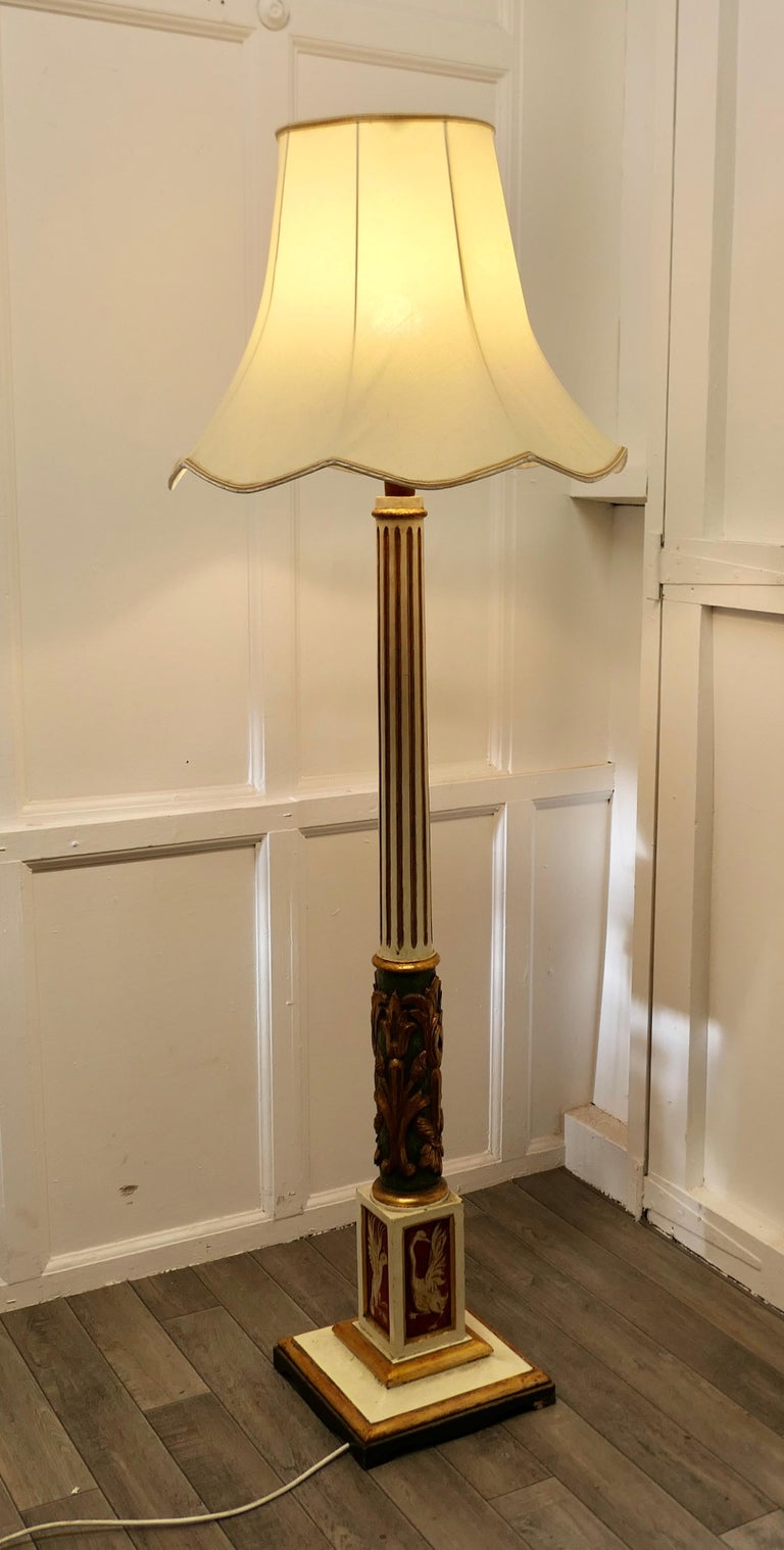 Spanish Folk Art Floor Standing Standard Lamp For Sale at 1stDibs